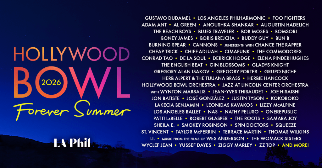 The Hollywood Bowl announce the concert schedule for their 2026 summer ...